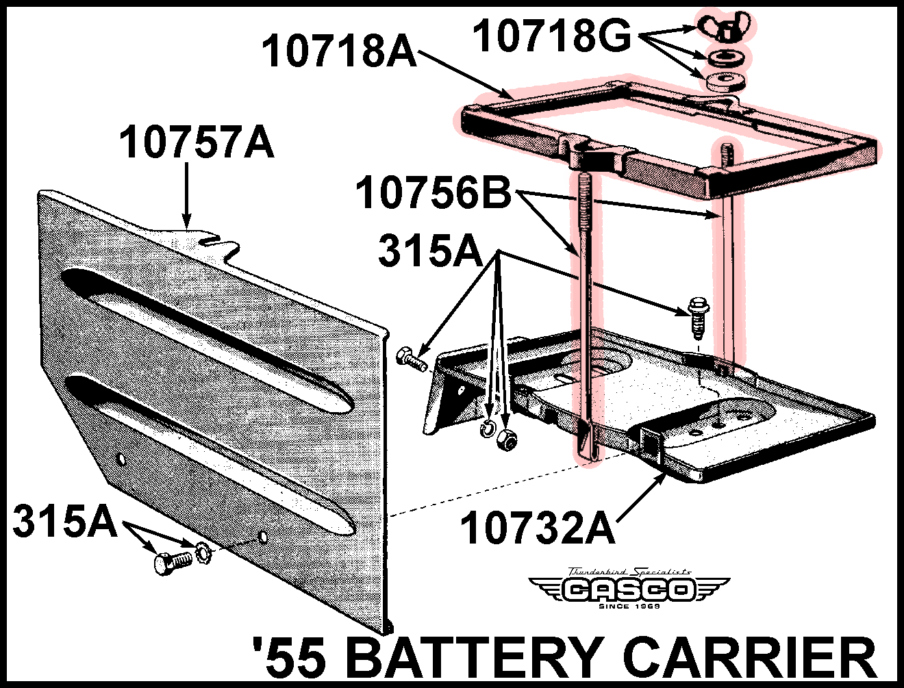 Battery Holddown Kit - 6 Volt-classictbird.com